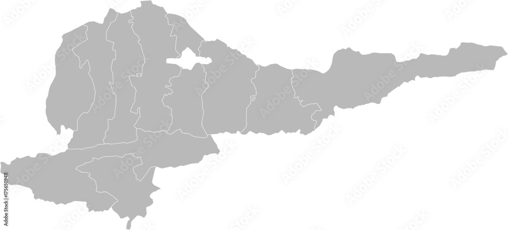 Chuy, kyrgyzstan – administrative vector map with district boundaries ...