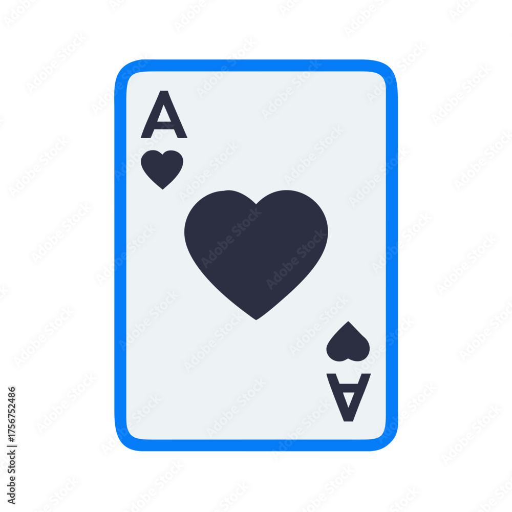 Ace of Hearts: The ace of hearts, a classic playing card, isolated with ...