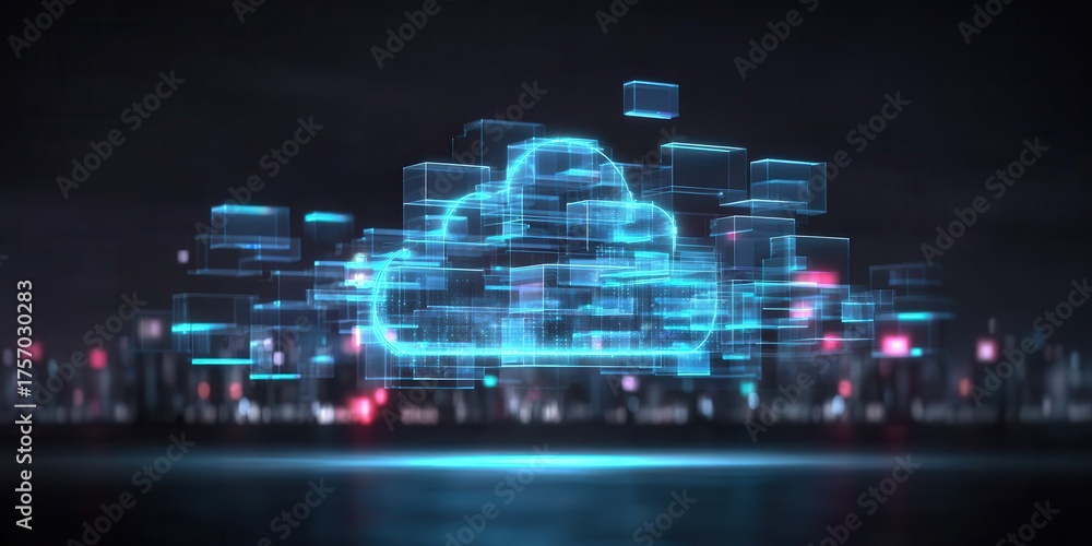 transparent layers of data forming futuristic visual metaphor for cloud ...