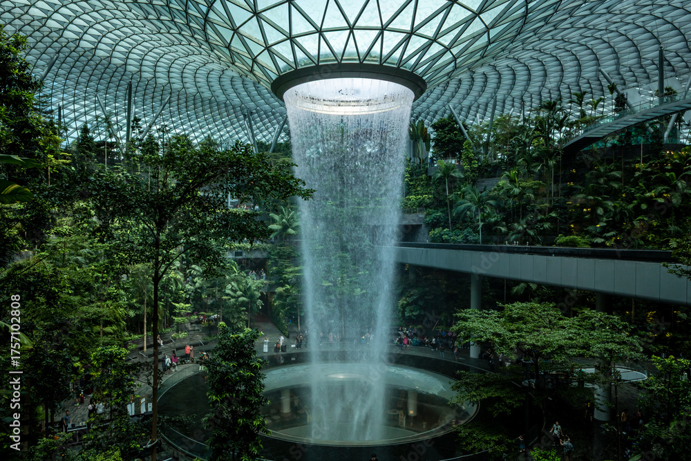 Fotografie Singapore City, Singapore - February 28, 2025: The Rain ...