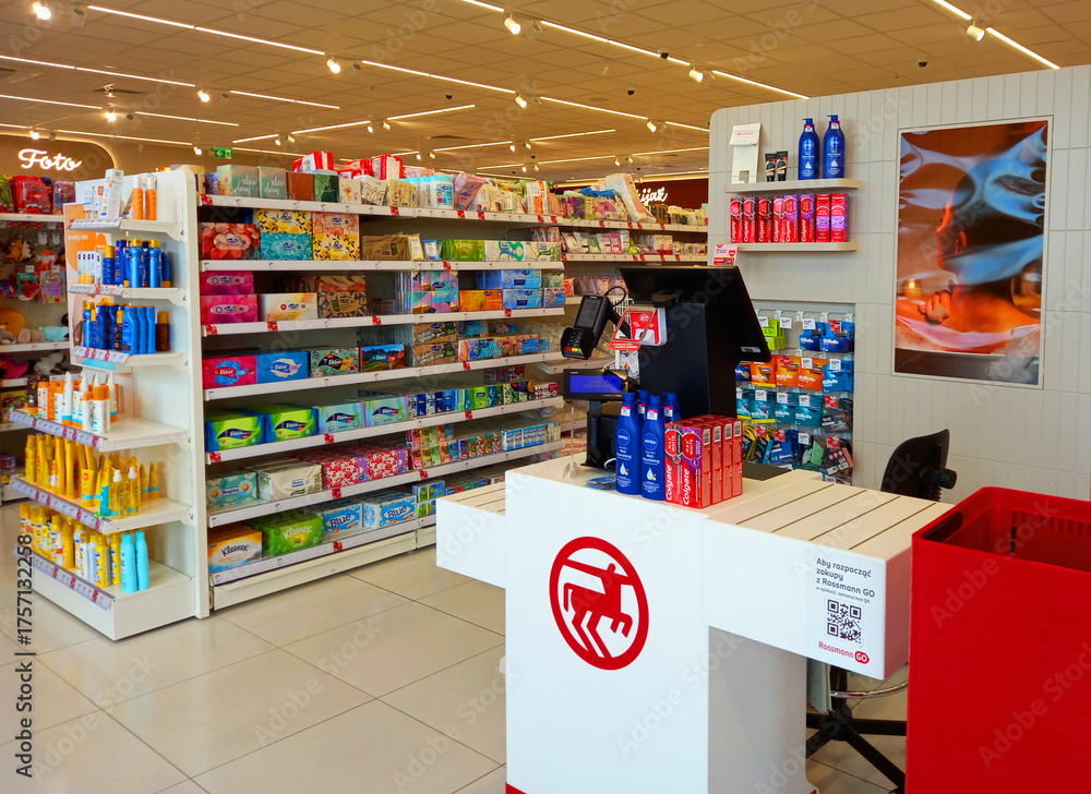 Poznan, Poland - 1 October 2025: Rossmann store in a shopping mall ...
