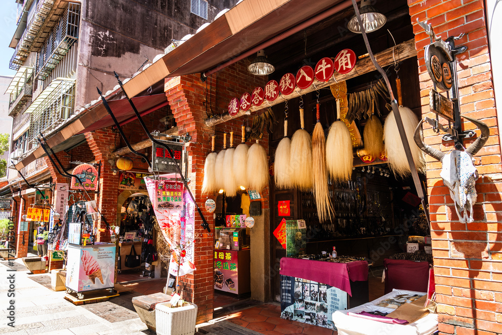 New Taipei City, Taiwan- August 28, 2025: Traditional building view of ...