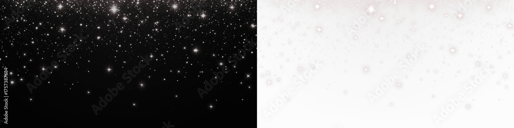 Sparkling starry overlay with shimmering white and black backgrounds ...