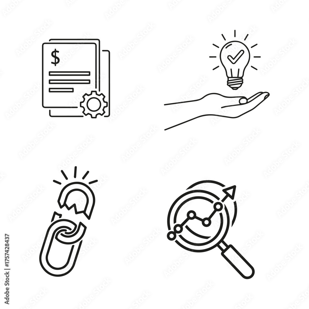 Vector de Stock SWOT Analysis Icons Set 1 | Business Strategy Vector ...