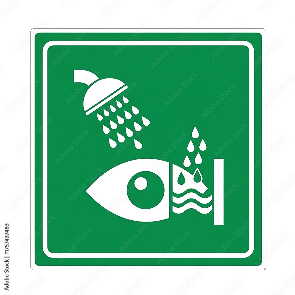 Eye wash station safety sign emergency eyewash equipment first aid ...