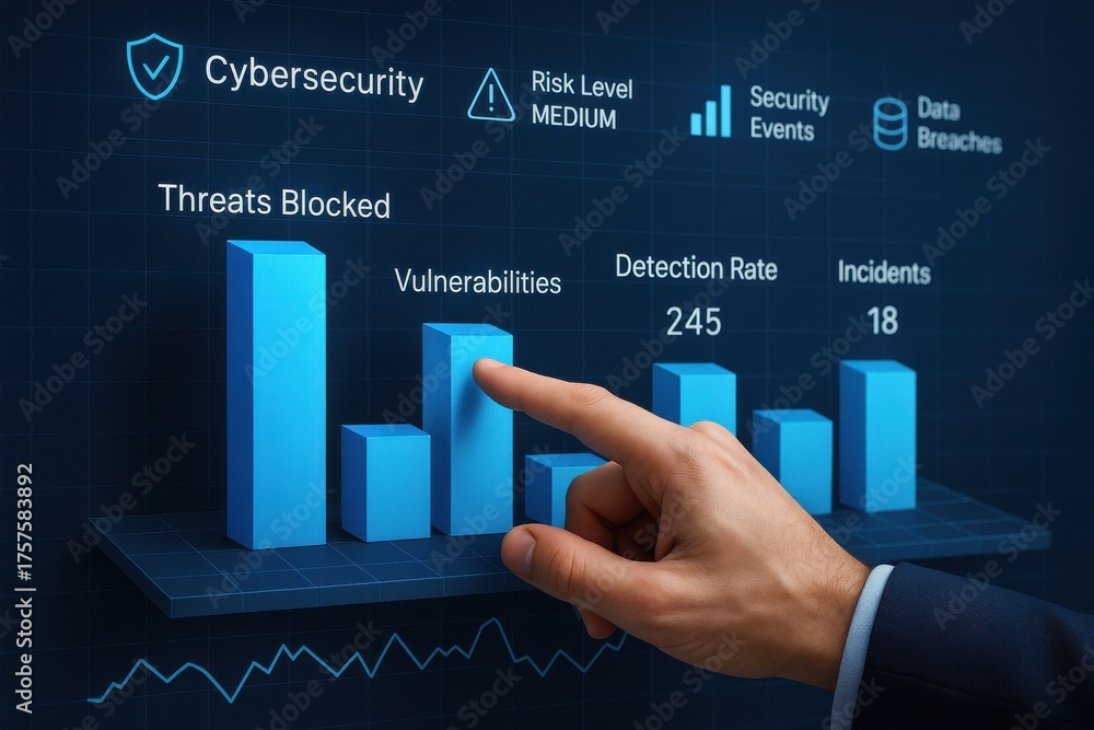 Cybersecurity Data Visualization with Bar Graphs Indicating Threats ...