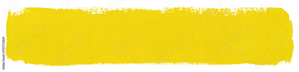 Yellow brush stroke of paint isolated on transparent background Stock ...