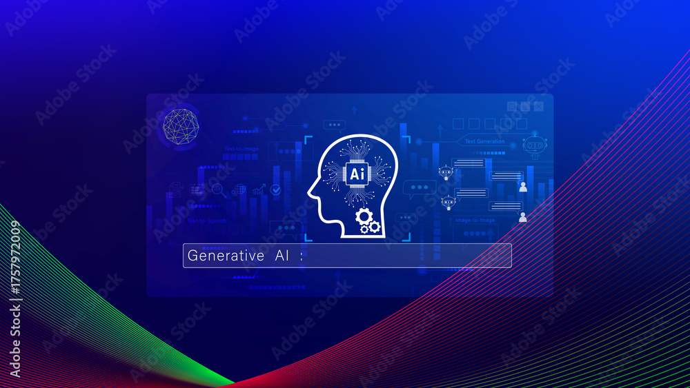 AI generative concept, using technology generative AI for working tools. Chat with AI, using ...