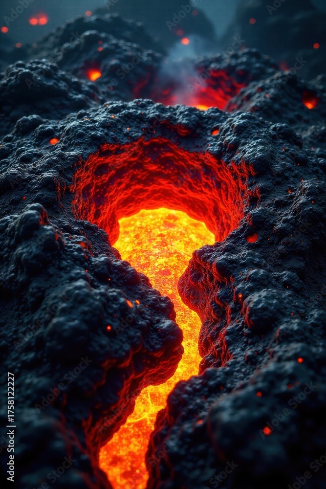Photo Stock Geological anomaly, subterranean force, earth fracture ...