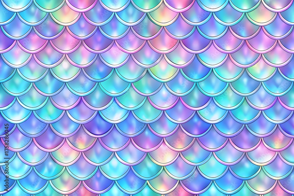 Seamless mermaid scale pattern with holographic effect for background ...