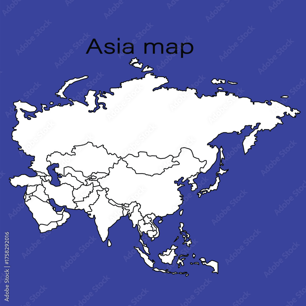 Stock-Vektorgrafik „Main regions of Asia. Political map with single ...