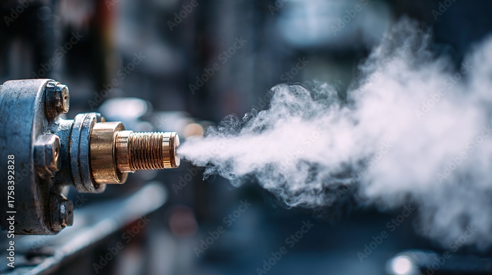 boiler. Industrial boiler safety valve releasing high-pressure steam ...
