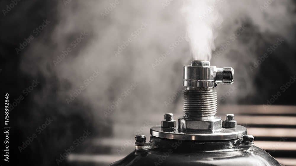 boiler. Industrial boiler safety valve releasing high-pressure steam ...