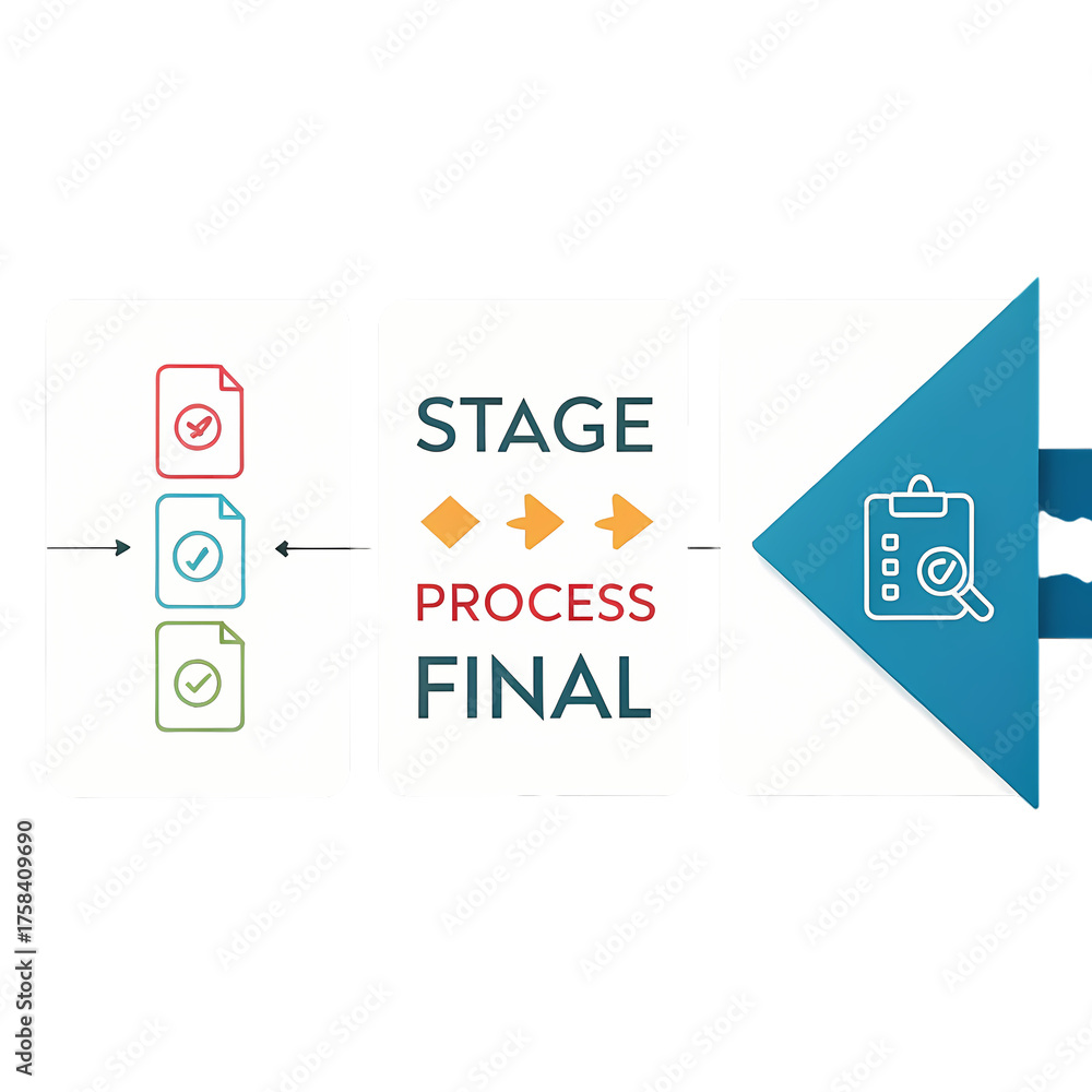 Streamlined business process flow diagram showcasing stages from ...