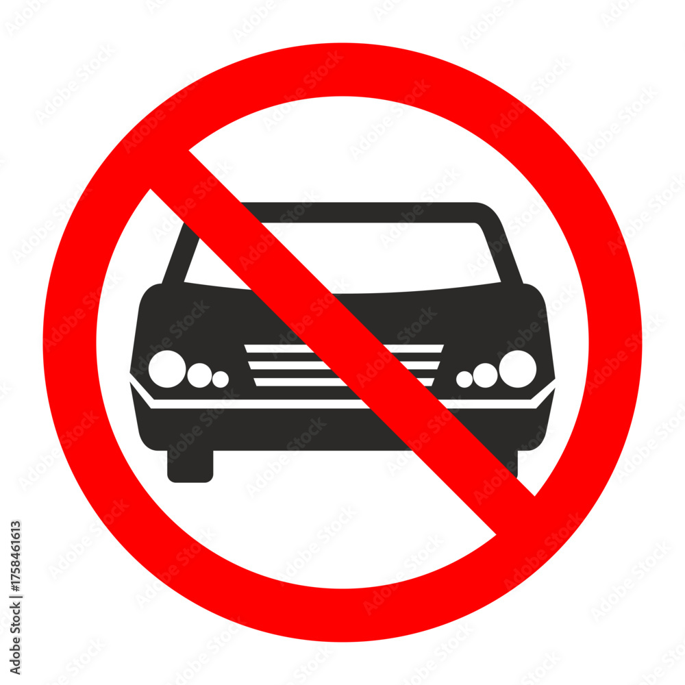No Cars Allowed Sign: Prohibition of Automobile Traffic, Vehicle ...