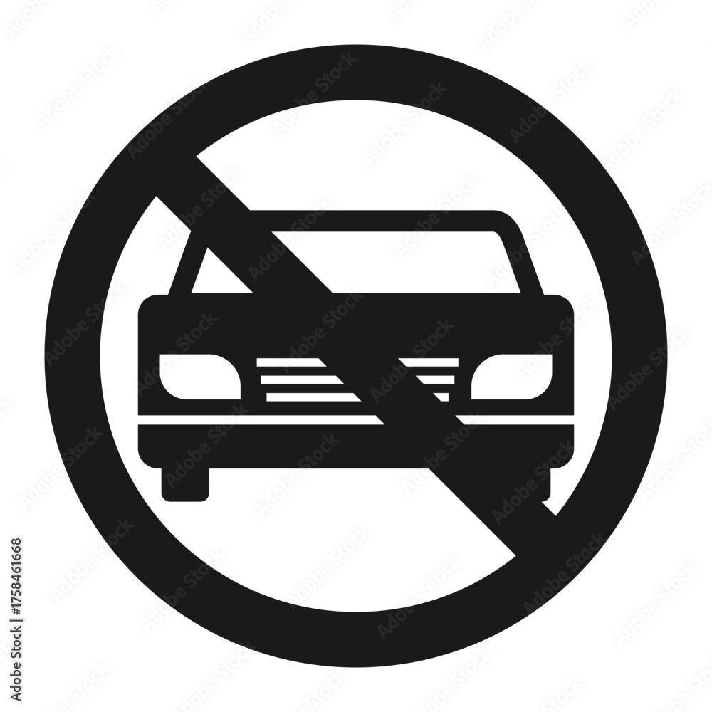 No Cars Allowed Sign: Prohibition of Automobile Traffic, Vehicle ...