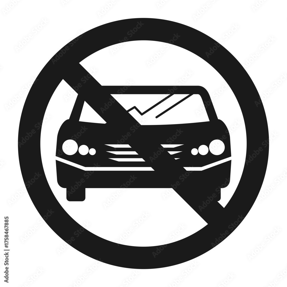 No Cars Allowed Sign: Prohibition of Automobile Traffic, Vehicle ...