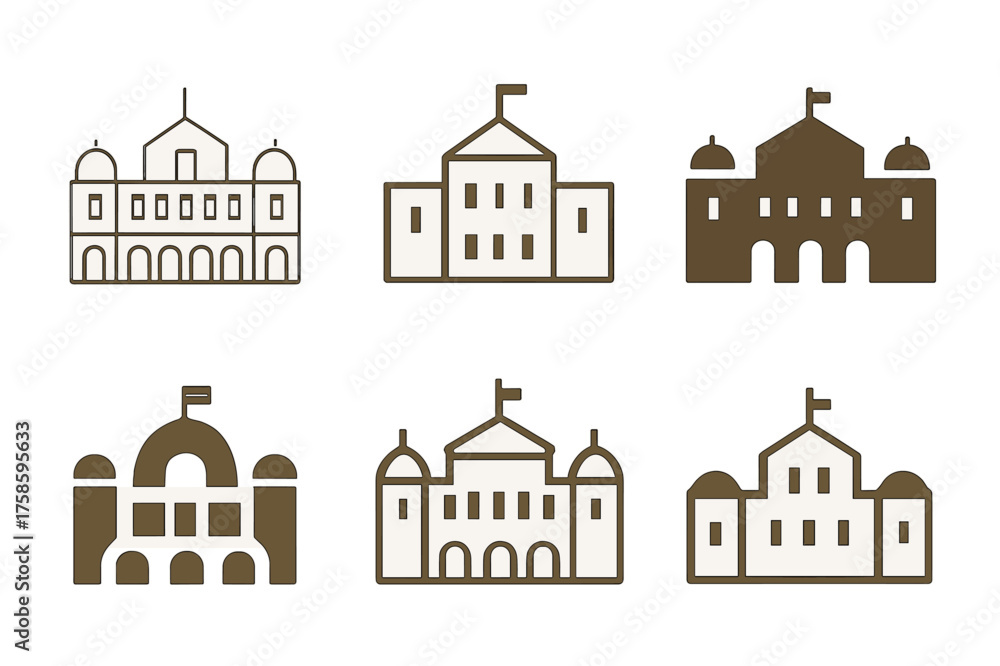Royal Palace Logos. Royal palaces. Set Logo of Architecture: palace ...