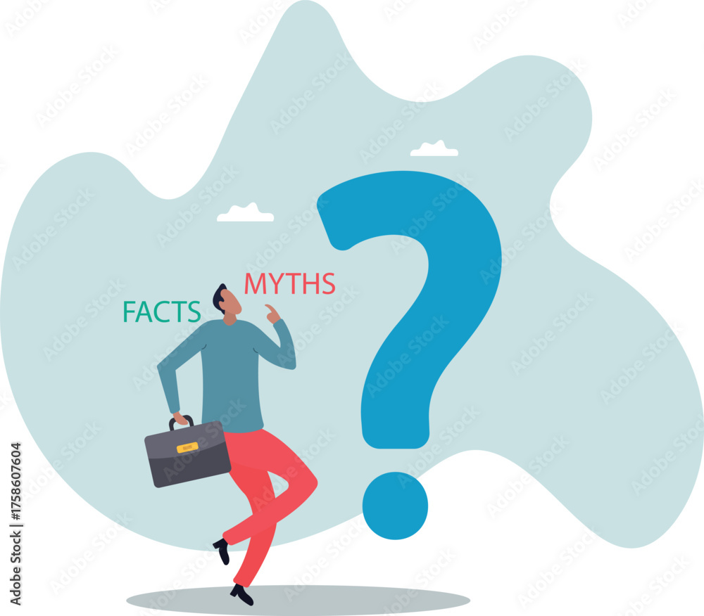 Myths vs Facts, true or false information, fake news or fictional ...