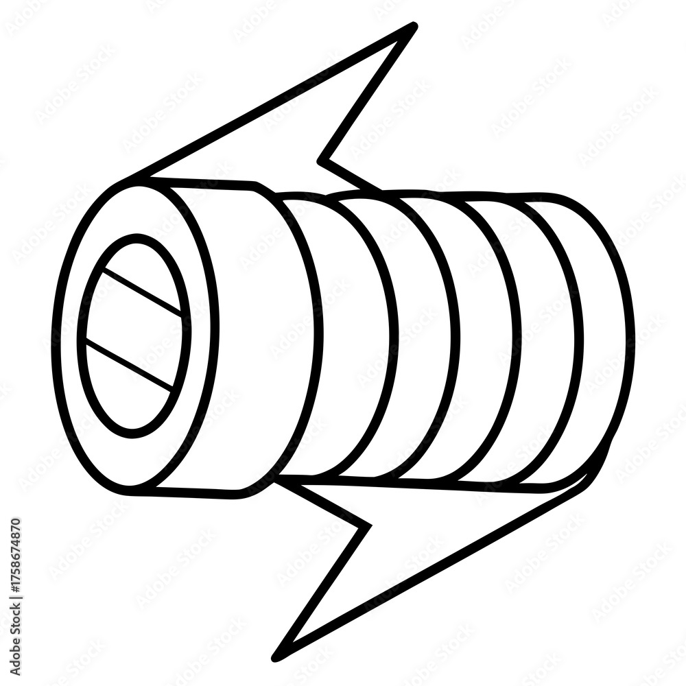 Stylized arrow with a threaded body, indicating direction and ...