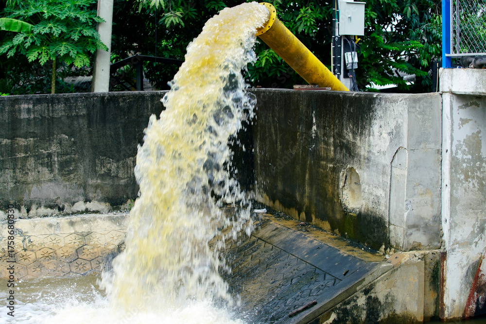 Wastewater Discharge from Industrial Pipe into Open Channel System ...