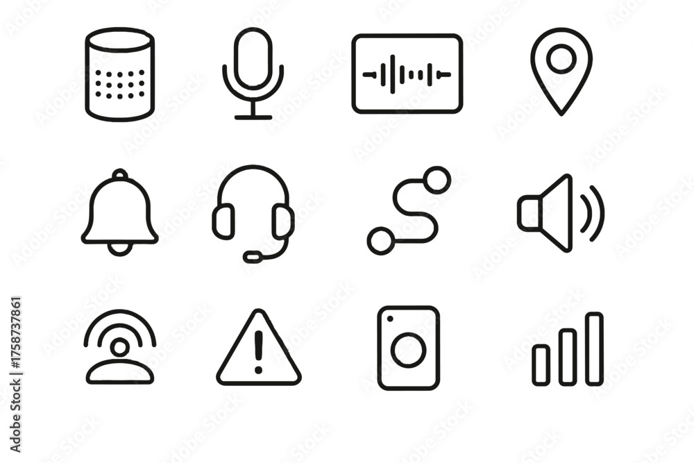 Display icon vector smart volume microphone route bell notification ...