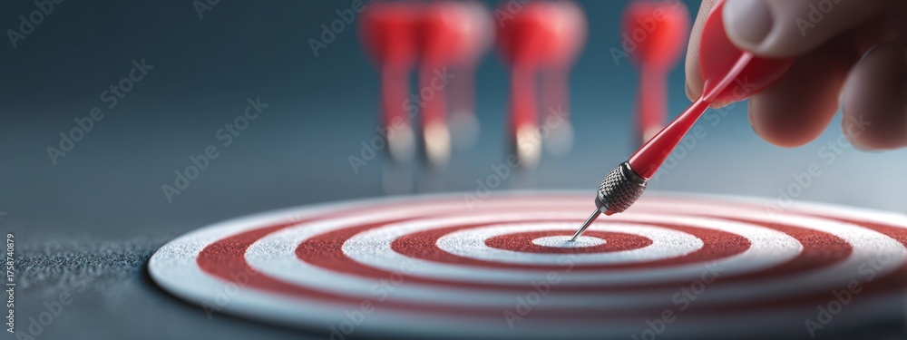 Focused Hand Aiming Dart at Circular Target for Strategic Teamwork and ...