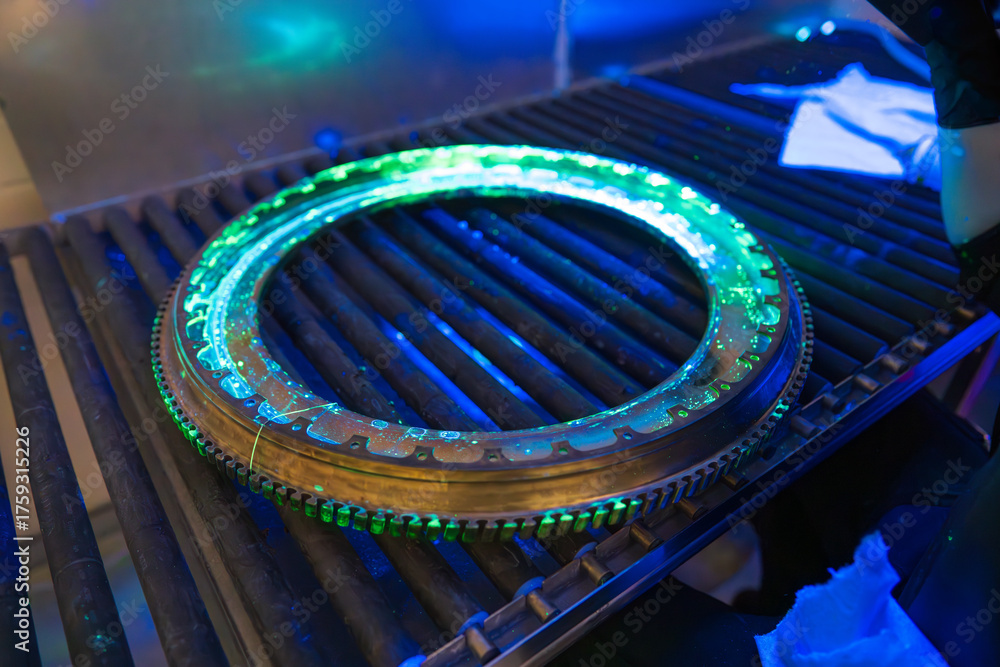 Stock-Foto „Non-destructive testing of an aerospace engine component ...