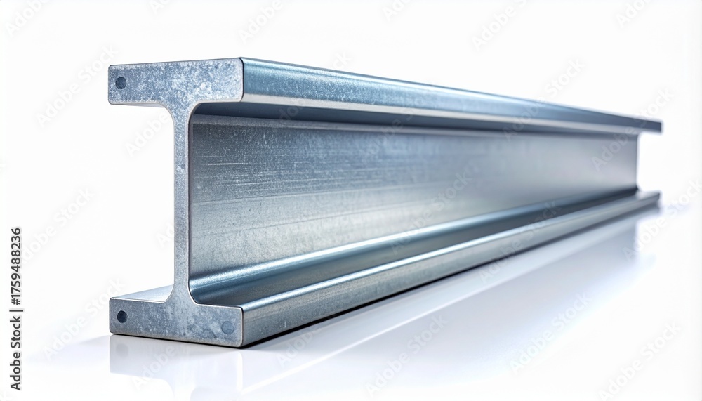 Photo Stock Galvanized Steel C-Channel Structural Profile on white ...