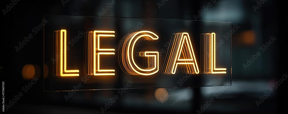 Legal compliance checklist with light effects concept. Illuminated ...