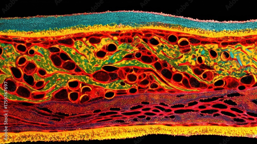 Stock-Illustration „Colorful cross section of tissue showing layered ...