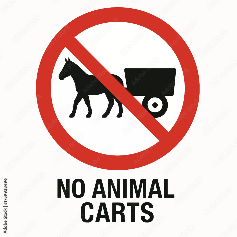 Image vectorielle Stock No animal carts sign symbol warning prohibition ...