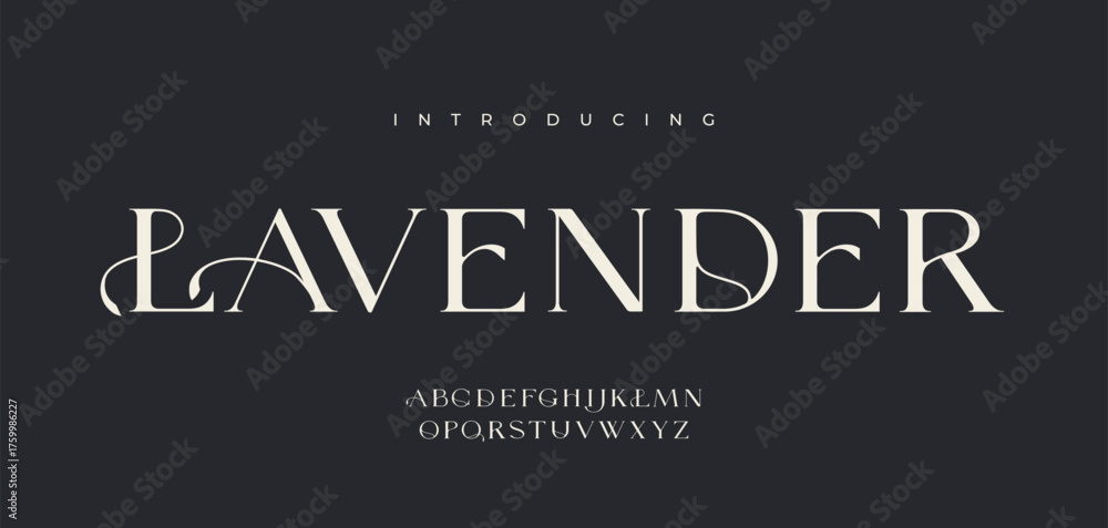 Elegant logo font. Classic luxury typescript with serifs and flowing ...