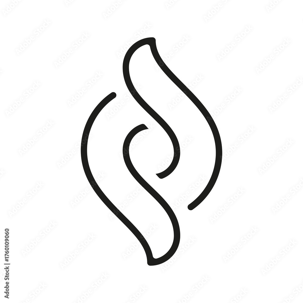 Vector de Stock Striking abstract black and white interconnected shape ...