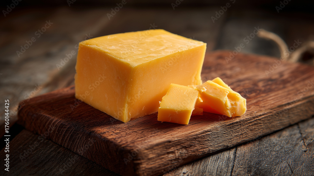 Cheddar Cheese Slice on Rustic Surface - Social Impact of Food ...