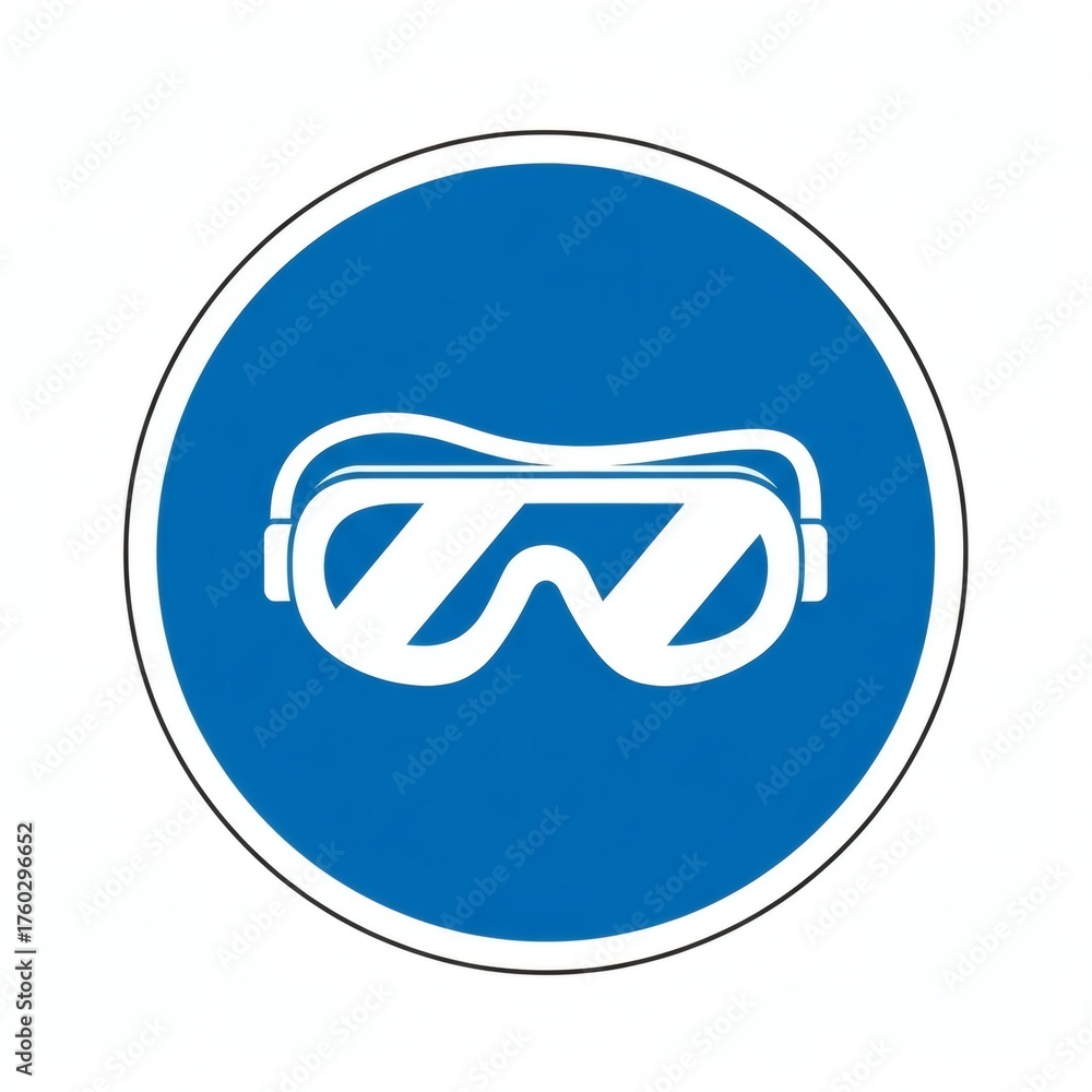 Foto de Stock Ensuring safety first with clear goggles required signage ...