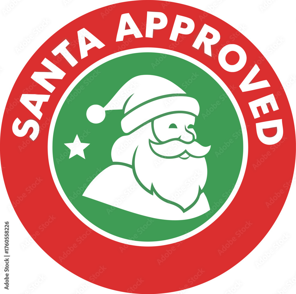Santa approved stamp festive seal christmas holiday gift approval seal ...