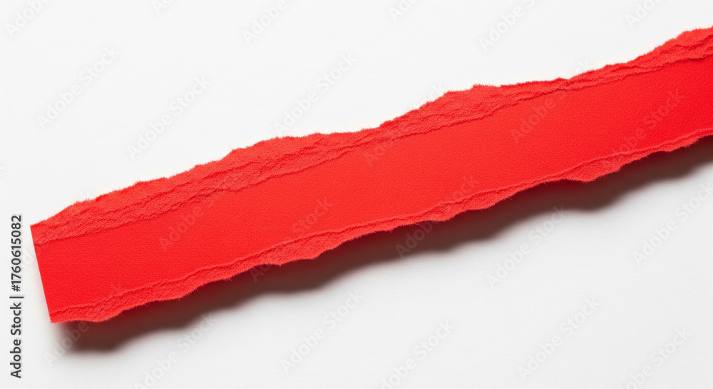 Stock-Illustration „Red torn paper strip on white abstract background ...