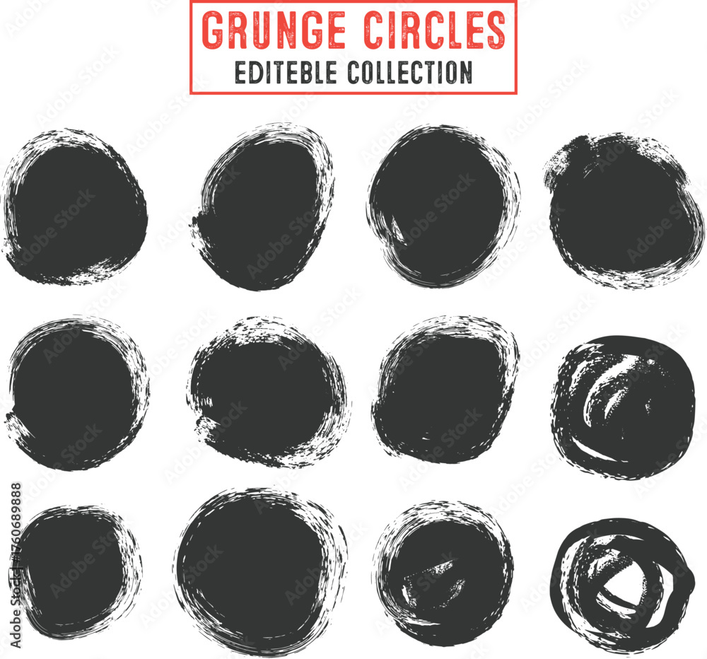 Stock-Vektorgrafik „Grungy Circle Collection on Transparent Background ...