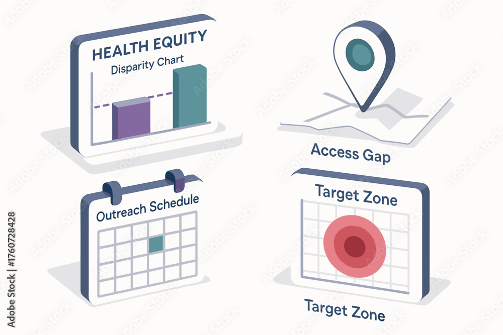 Health equity and access visualization: disparity chart, access gap ...