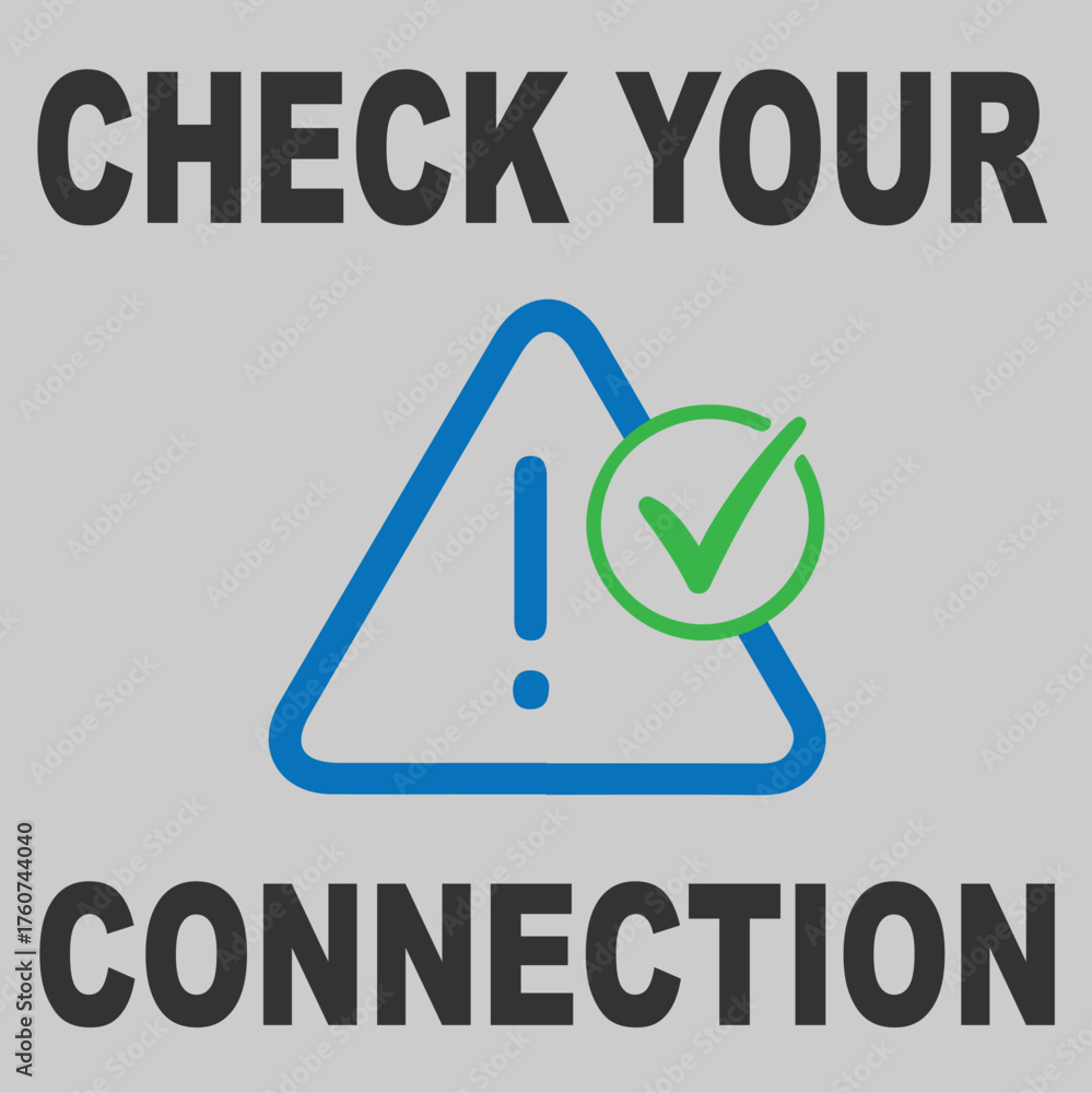 Check Your Connection Warning Icon for Internet, Wi-Fi, or Network ...