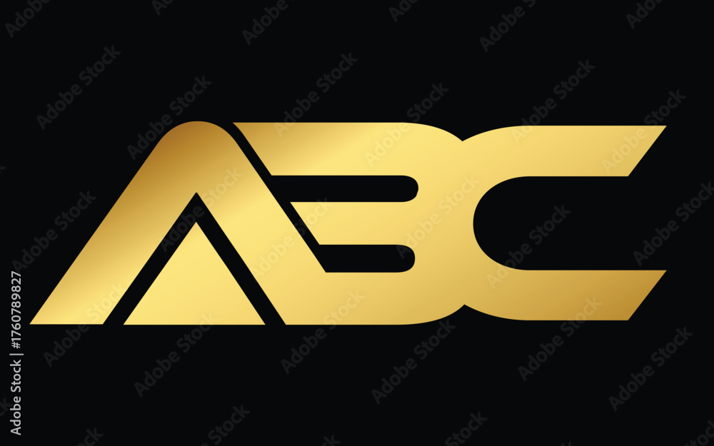 GOLD ABC LOGO TEMPLATE,,GOLD LETTER ABC PNG ABC logo vector.ABC LOGO ...