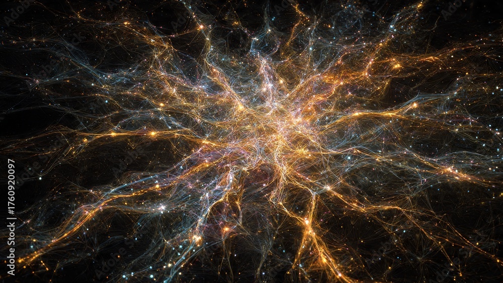 Conceptual image inside the neural network of an agentic AI, showing ...