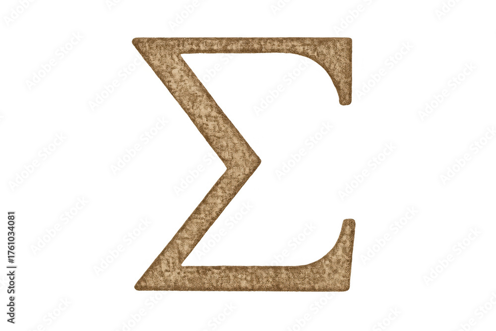 Greek uppercase letter sigma symbol with textured effect representing ...