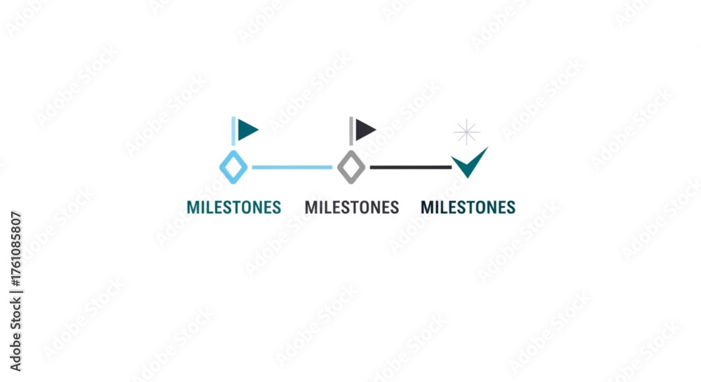 Milestone roadmap timeline process diagram with flags and checkmarks ...