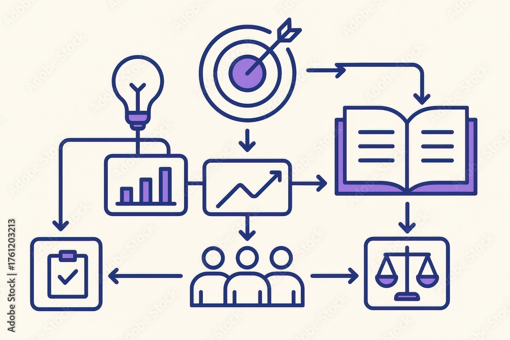 Ilustración de Stock Comprehensive flowchart illustrating the process ...
