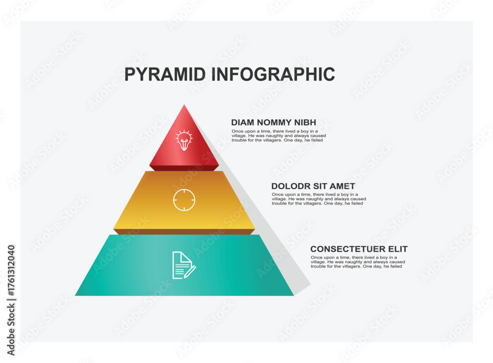Image vectorielle Stock Pyramid Infographic concept. Three Tier Diagram ...