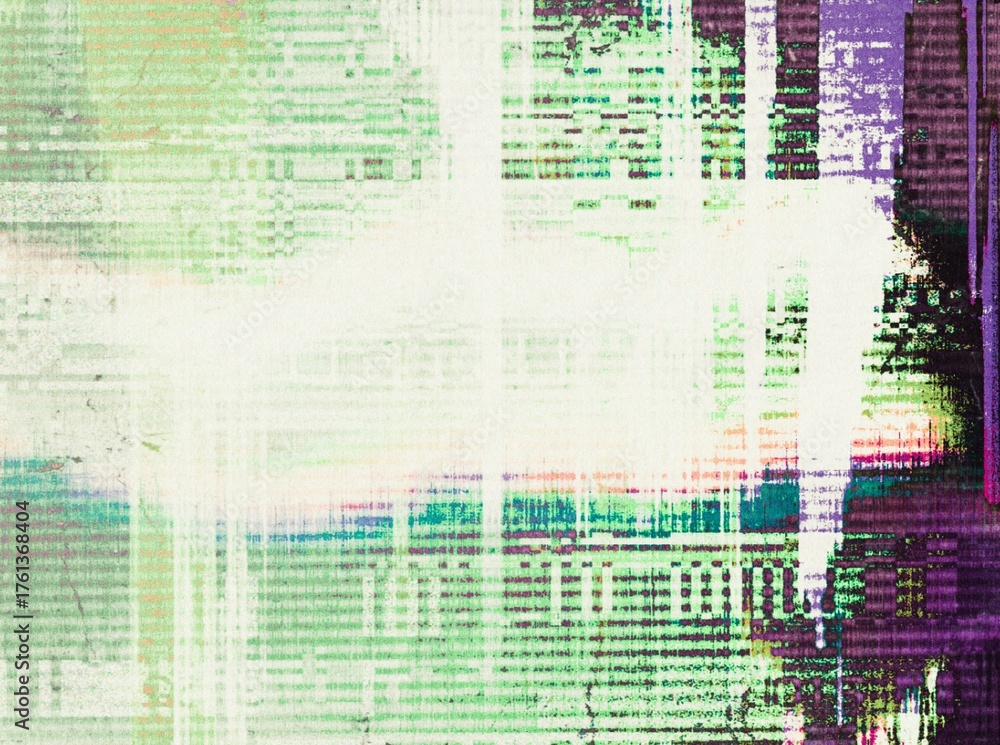 Abstract Television screen vhs effect glitch distorted flickering noise ...