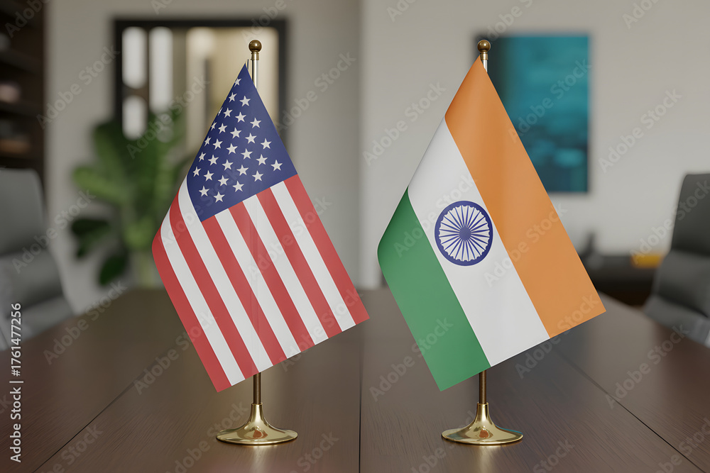 indo pacific cooperation concept with indian and american flags in an ...