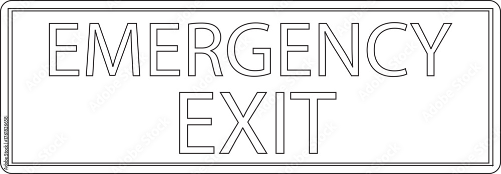 Emergency Exit line art Icon. illustration of running man and exit door ...